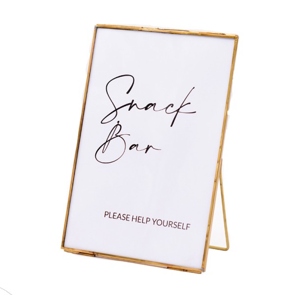 Bilderrahmen gold | Schild "Snack Bar please help yourself" [mieten]
