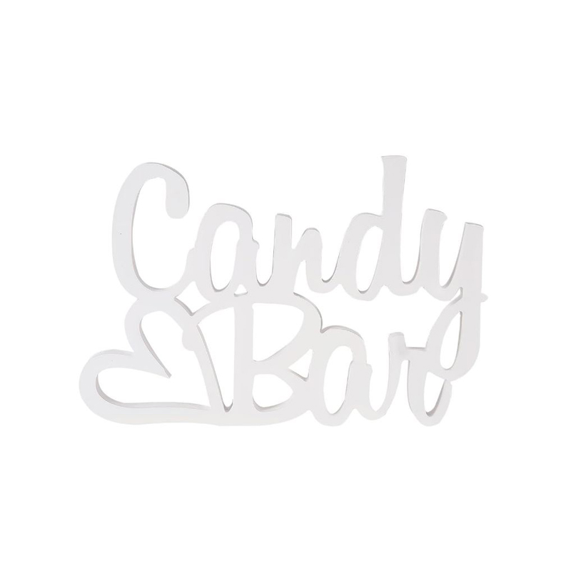 Schild Candy Bar weiss Vintage Hochzeit, Feier, Geburtstag mieten